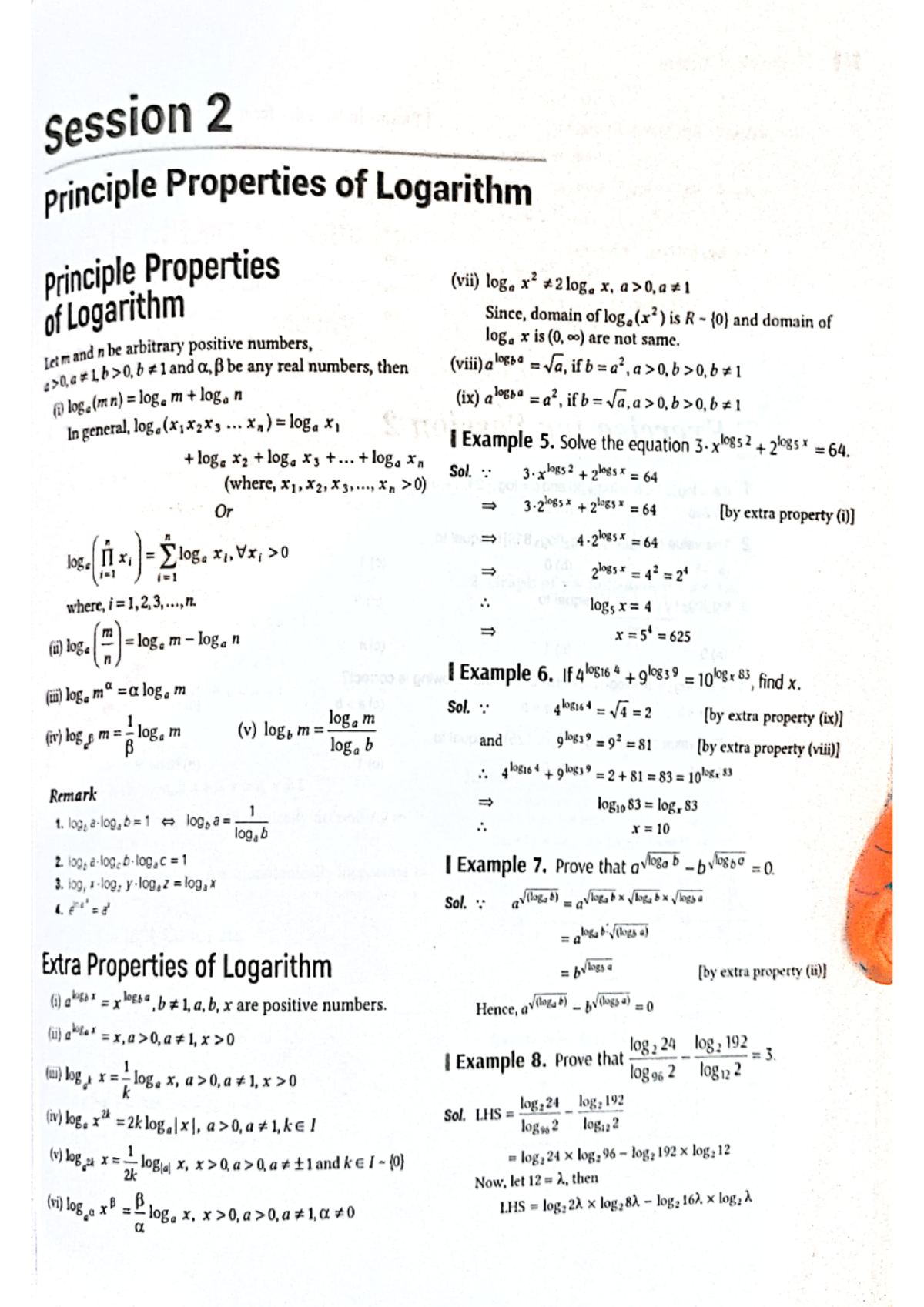 Logarithm Properties and Formulas - History SL - Studocu