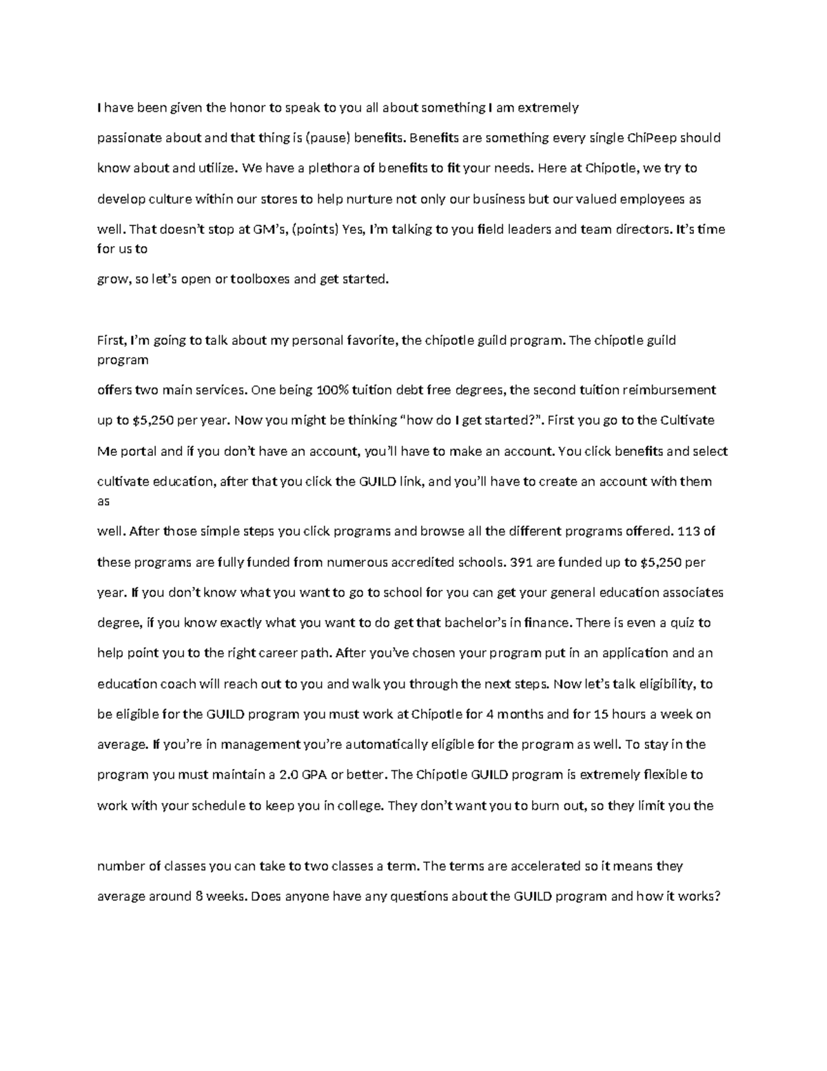 Speech exp1 - I have been given the honor to speak to you all about ...