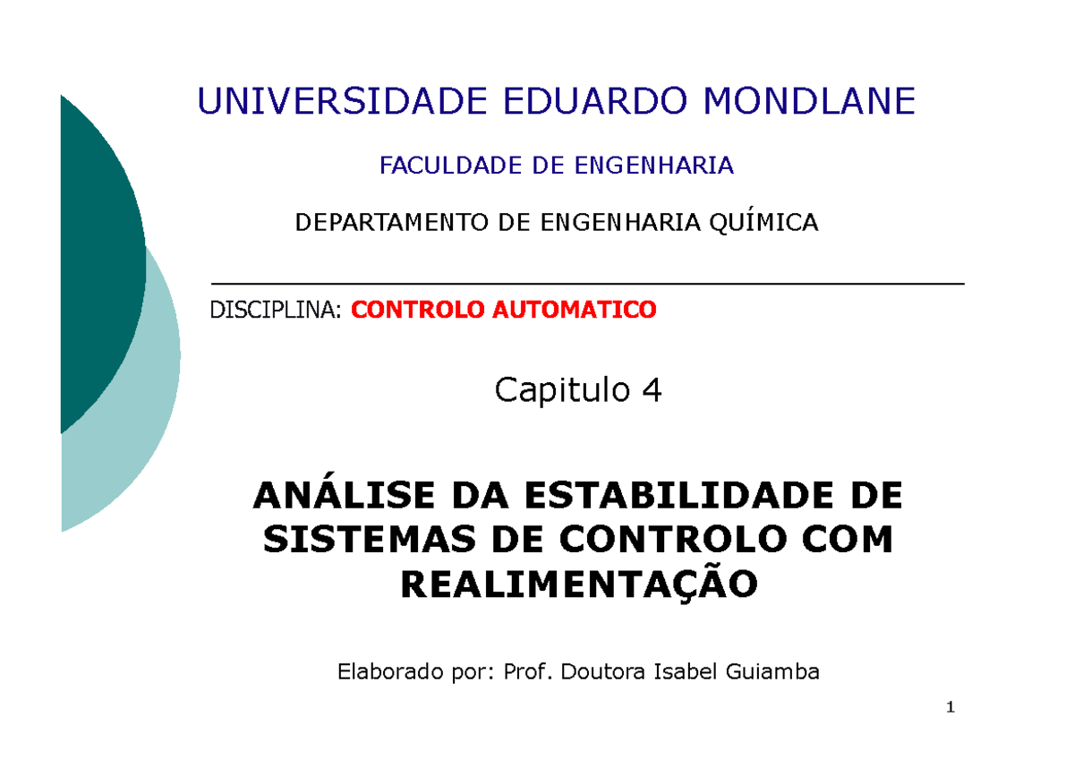 Capitulo 4- Analise da Estabilidade - Capitulo 4 ANÁLISE DA ...