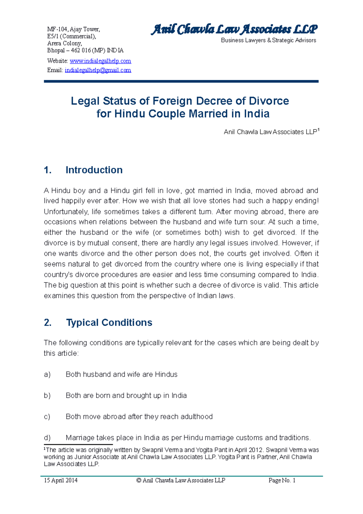 Foreigndivorce - 3 year LLB - MF-104, Ajay Tower, E5/1 (Commercial ...