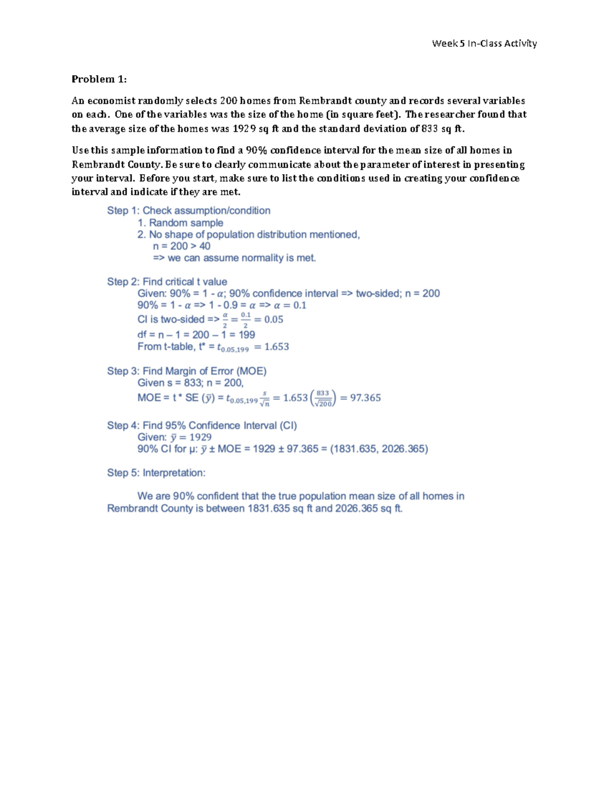 Module 5 Practice Problems Solutions - Week ρ In-Class Activity Problem ...