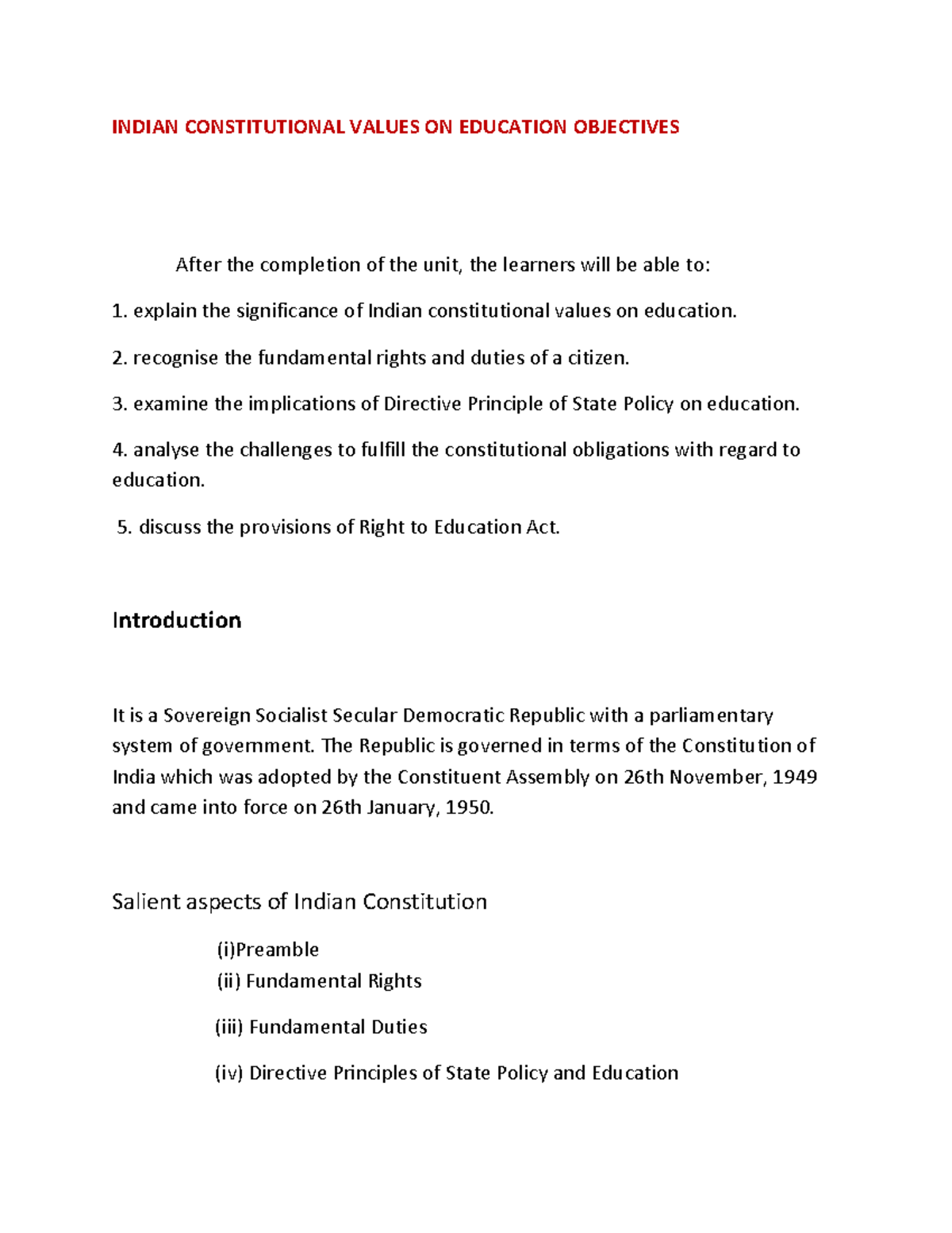 Constitution part 1-contemporary india and education - INDIAN ...