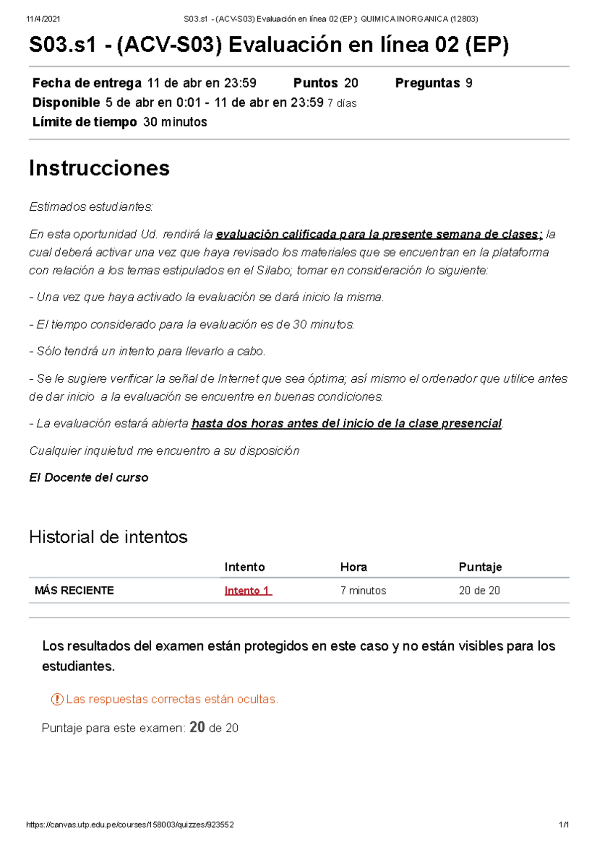 S03.s1 - (ACV-S03) Evaluación en línea 02 (EP) Quimica Inorganica (12803) - 11/4/2021 S03 ...