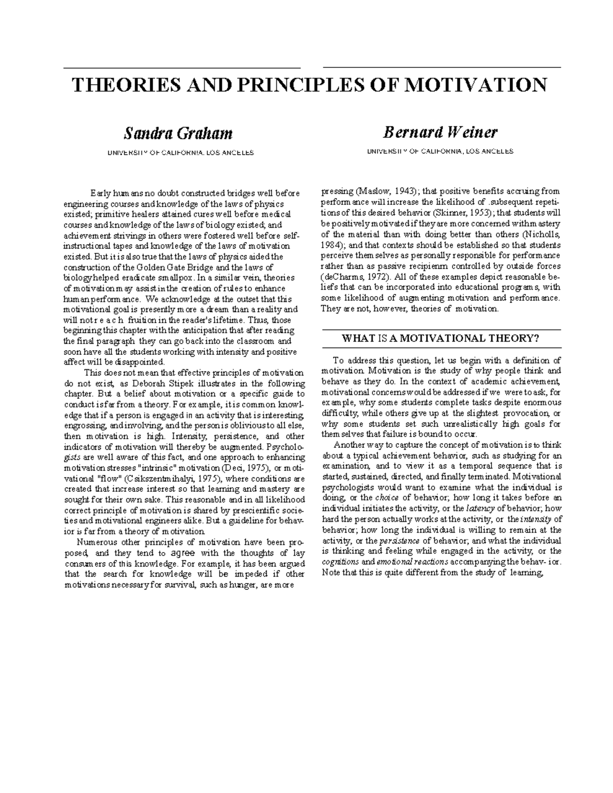 Theories and principles of motivation - THEORIES AND PRINCIPLES OF ...