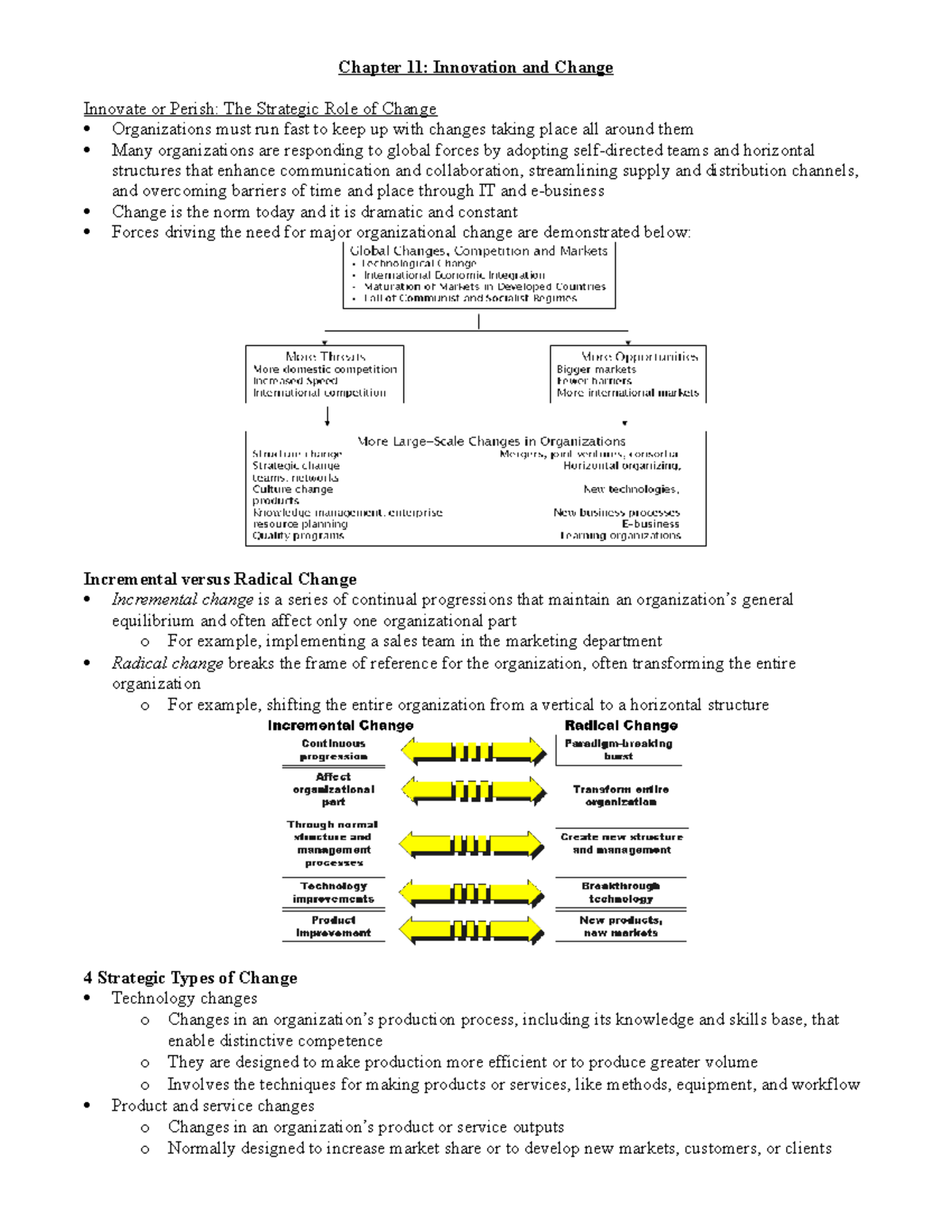 Ch11 Innovation and Change - Chapter 11: Innovation and Change Innovate or Perish: The Strategic ...