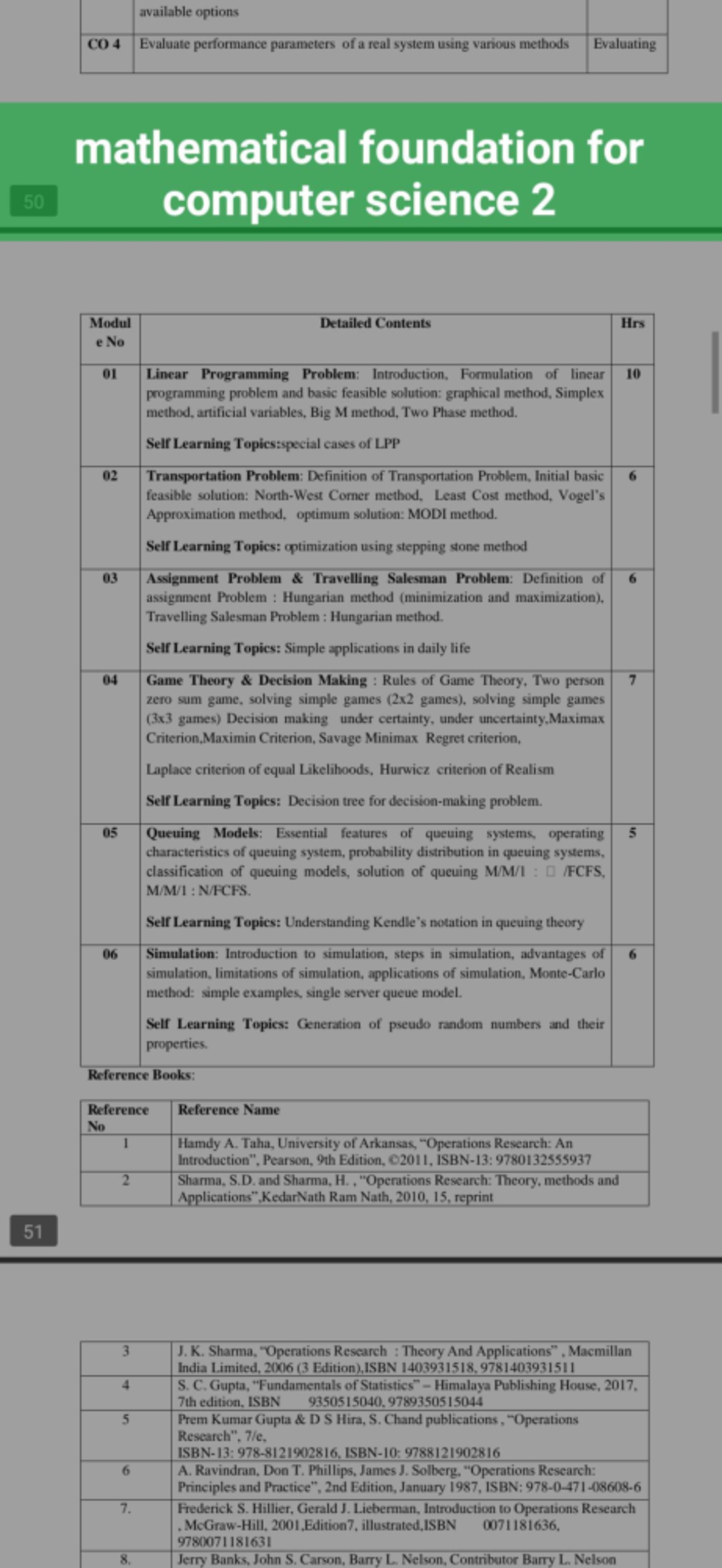 Mca sem2 syallbus - Syallabus - available options CO 4 Evaluate performance parameters of a real ...