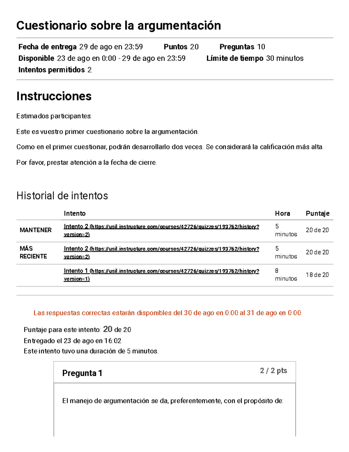 Cuestionario sobre la argumentación 280522 - Lenguaje II - 2022-02 - FC- Preadm 02C1T ...