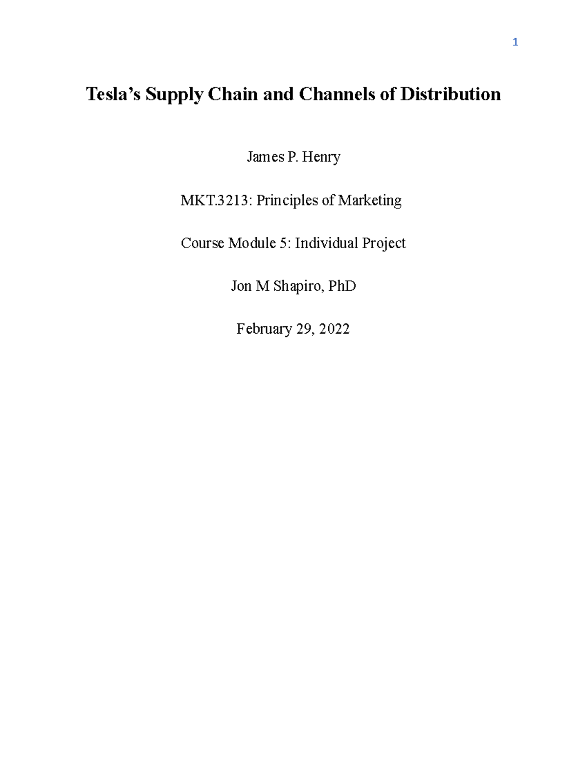 Module 5 Assignment - Tesla’s Supply Chain and Channels of Distribution ...