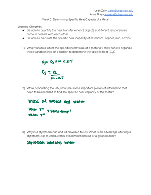 Week 5 Aspirin - SI chem 150 lab w/ Anna - Leah Zahn - zahn@chapman ...
