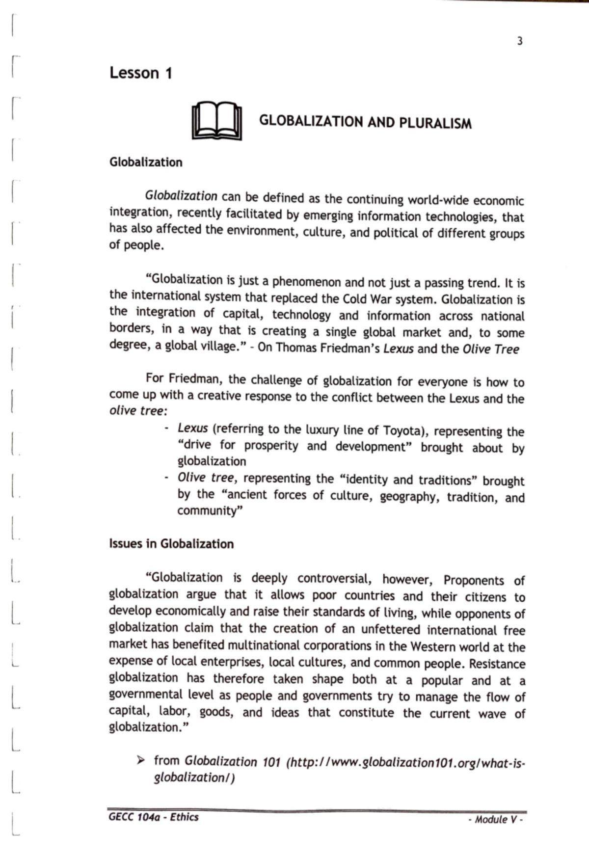 Ethics Module Five Lesson One - [_, L I I L L L L L 3 Lesson 1 m ...