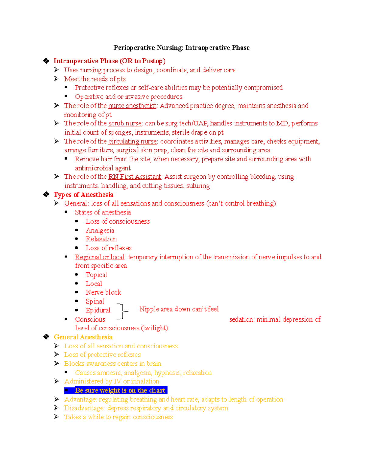 Intraop - Perioperative Nursing: Intraoperative Phase Intraoperative ...