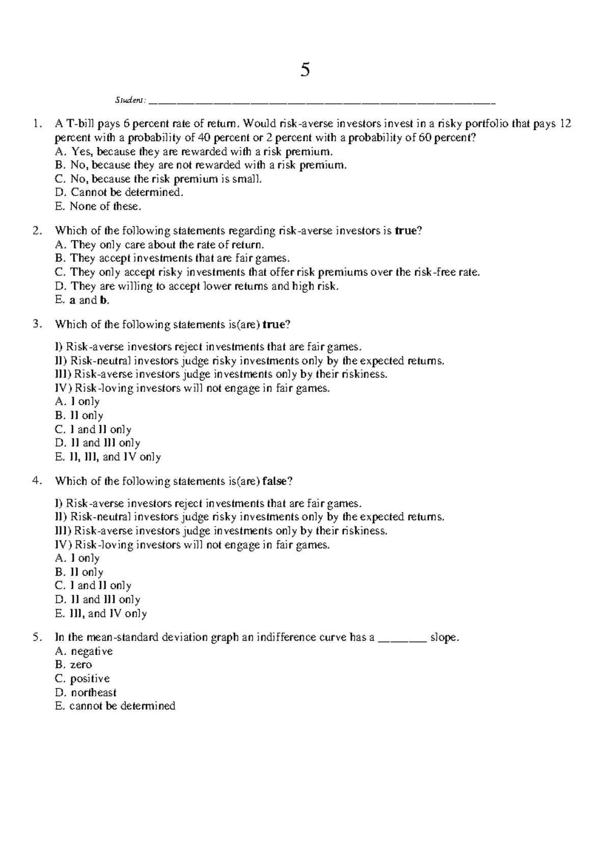 Multiple Choice Question Bank 5 - 5 _Student: - Studocu