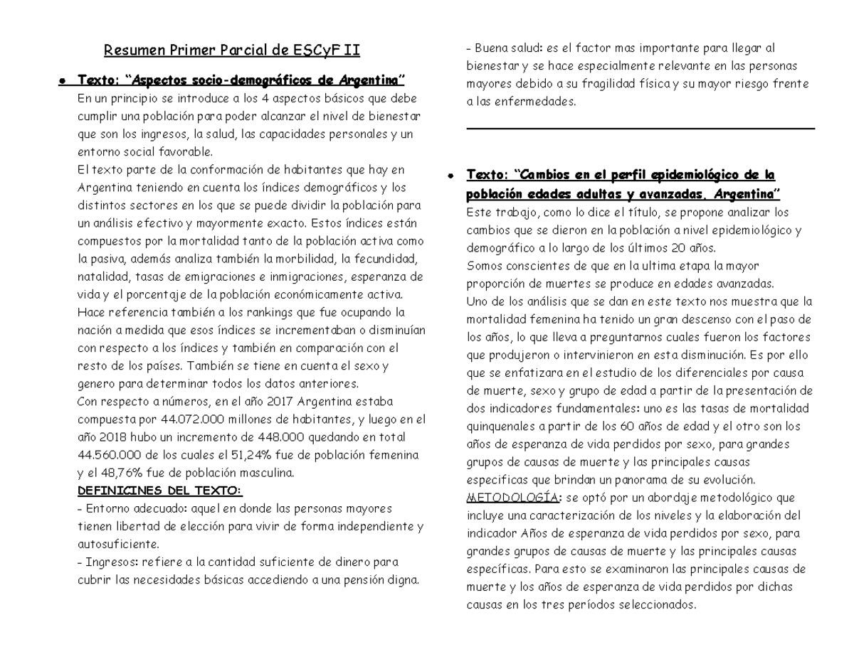 Resumen Primer Parcial de ESCy F II - Resumen Primer Parcial de ESCyF ...