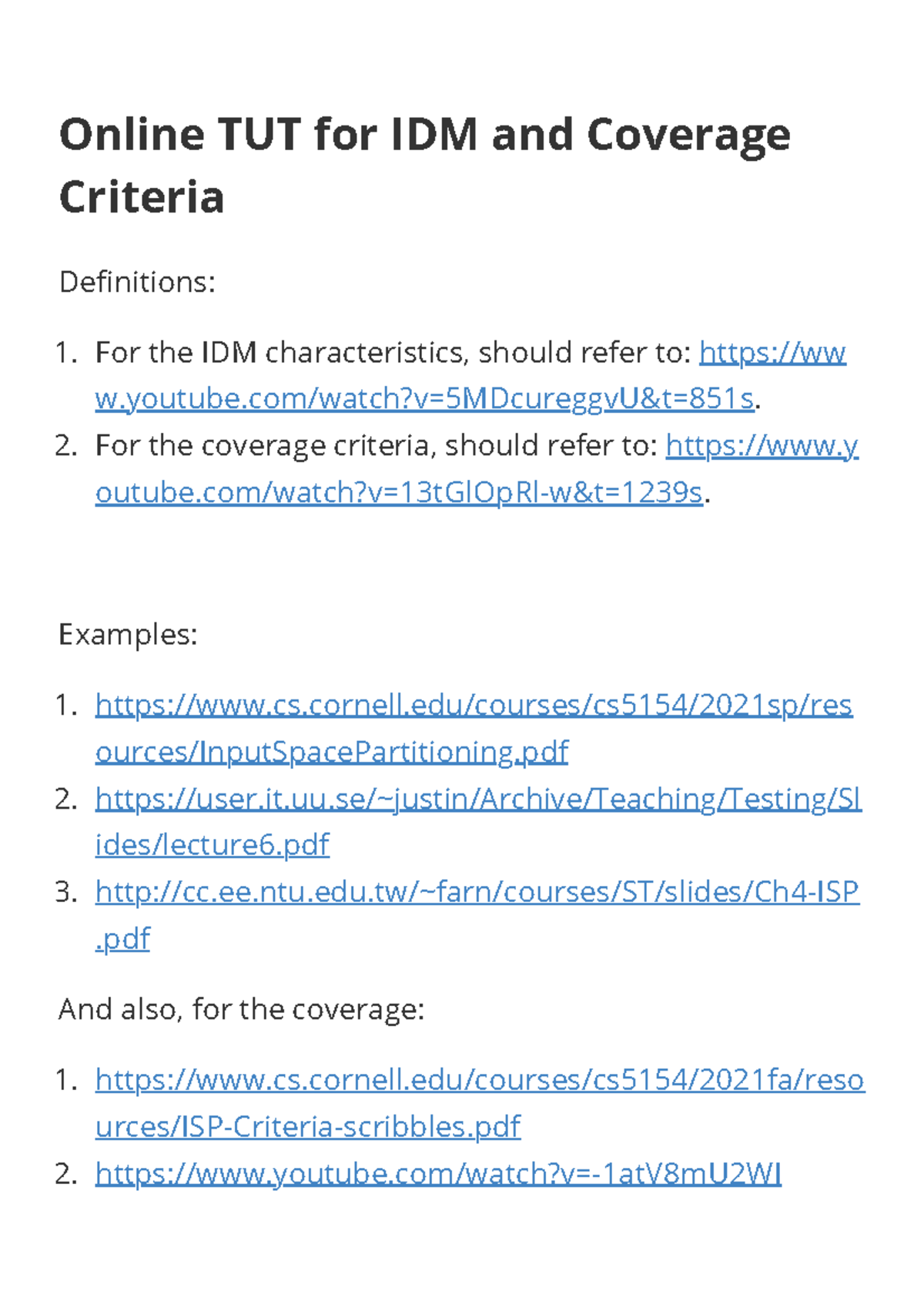 Coen448 Tut Week5 Software Testing And Validation Tutorial Online Tut For Idm And Coverage