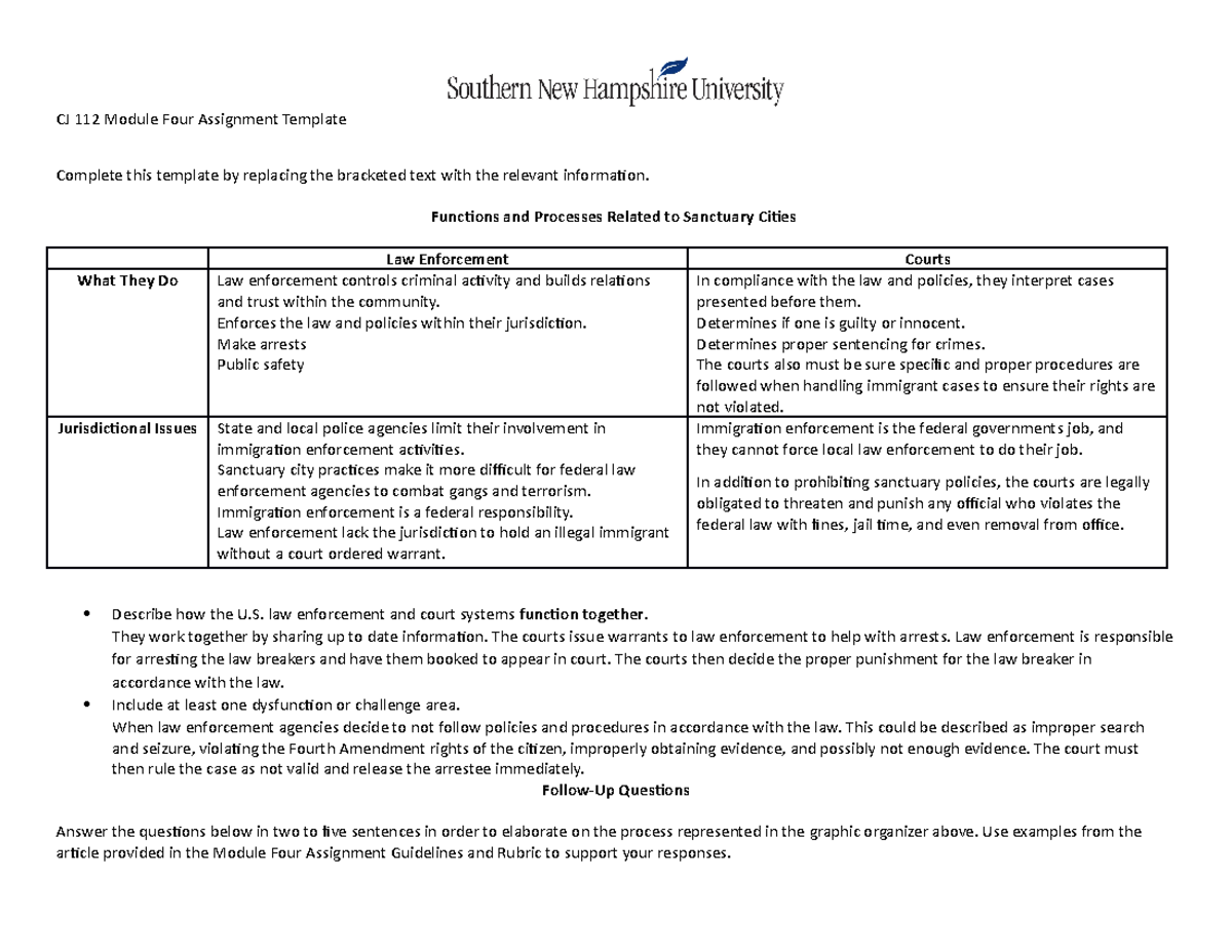 CJ 112 Module Four Assignment Template - CJ 112 Module Four Assignment ...
