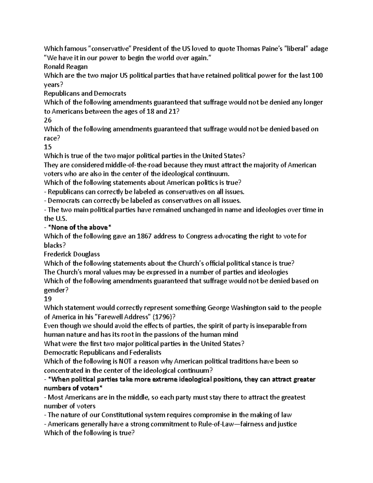 Lesson 10 - american foundations - Which famous "conservative ...