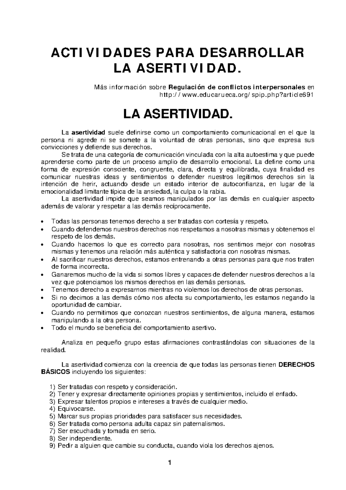 Dinc3a1micas-asertividad - ACTI VI D AD ES PARA D ESARROLLAR LA ASERTI ...