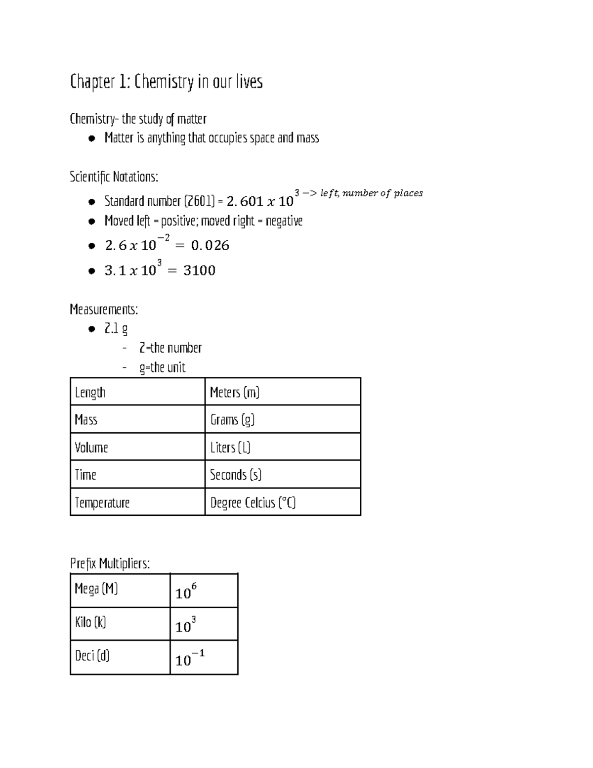 Ch104 Chapter 1 - Chapter 1: Chemistry in our lives Chemistry- the ...