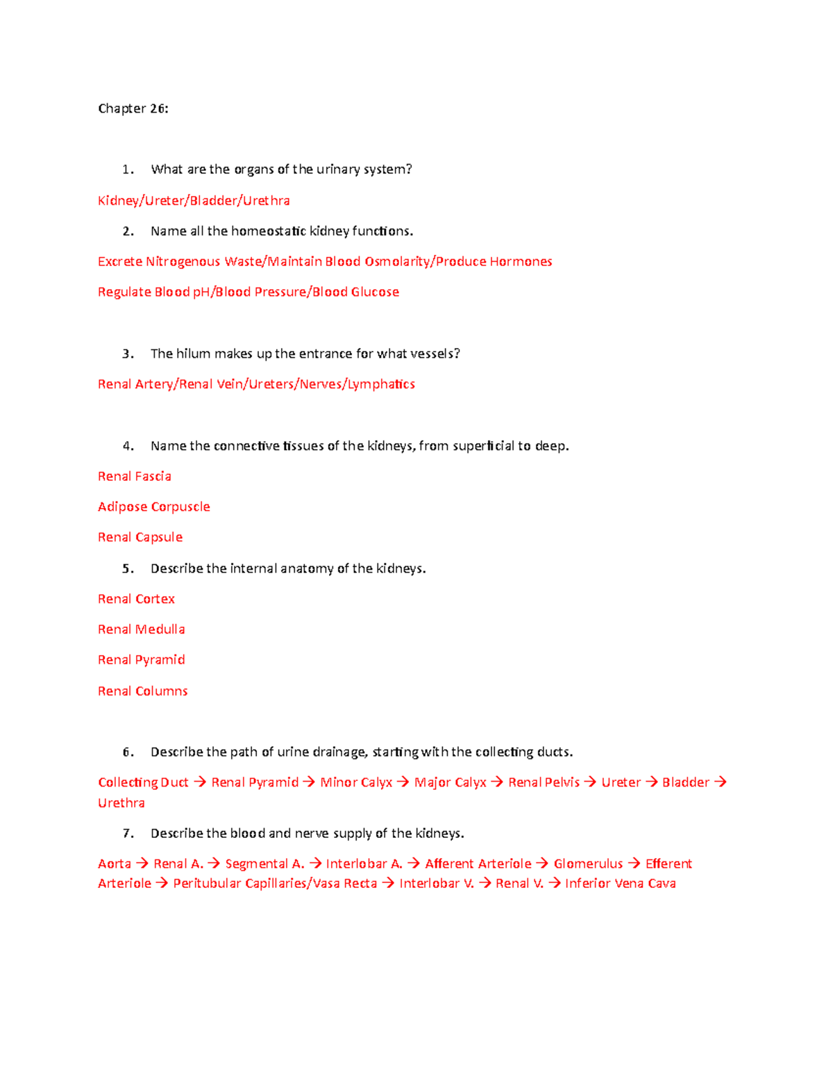 Chapter 26 review - Notes - BIOS-256 - Chamberlain University - Studocu