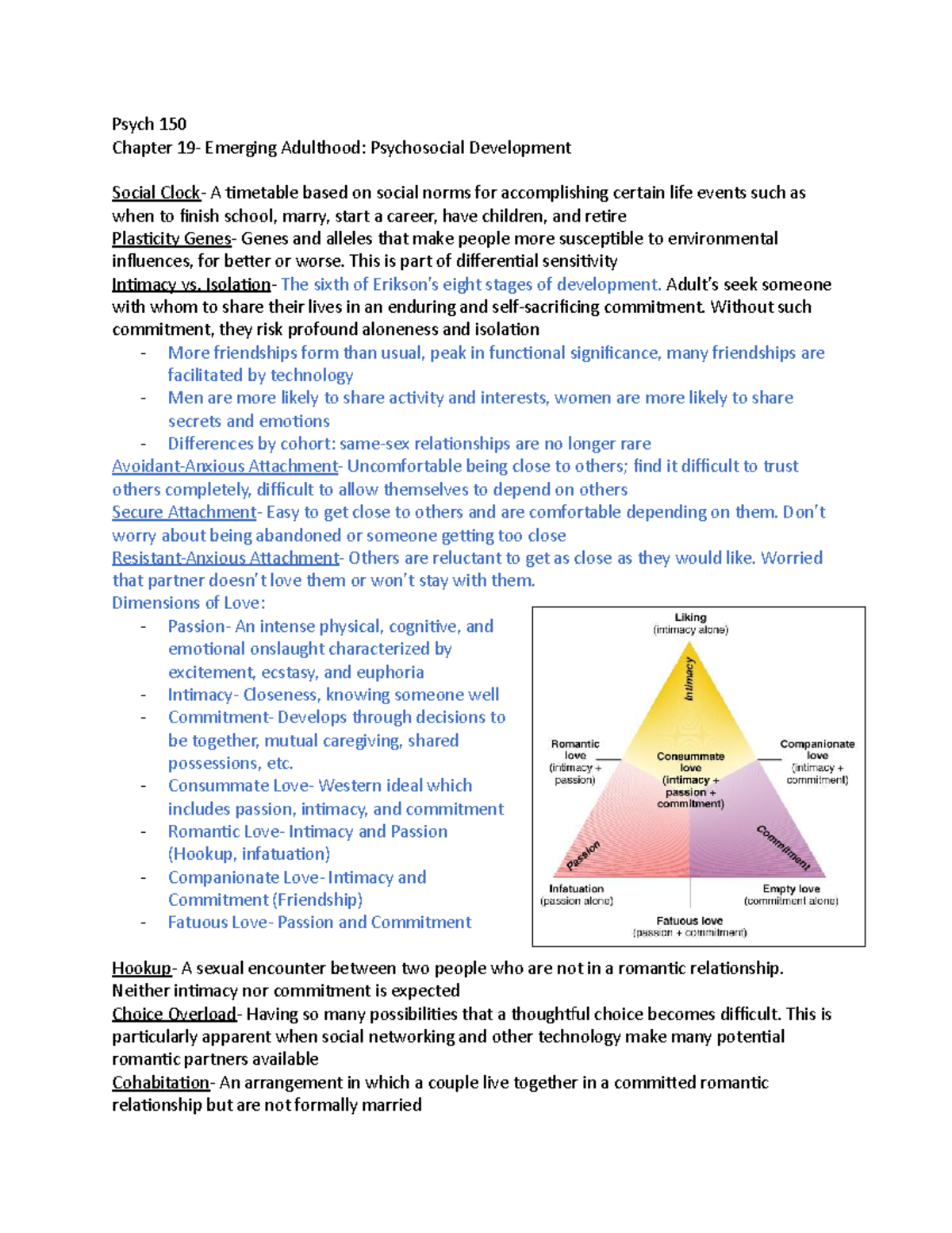 Chapter 19- Emerging Adulthood- Psychosocial Development - This is part ...