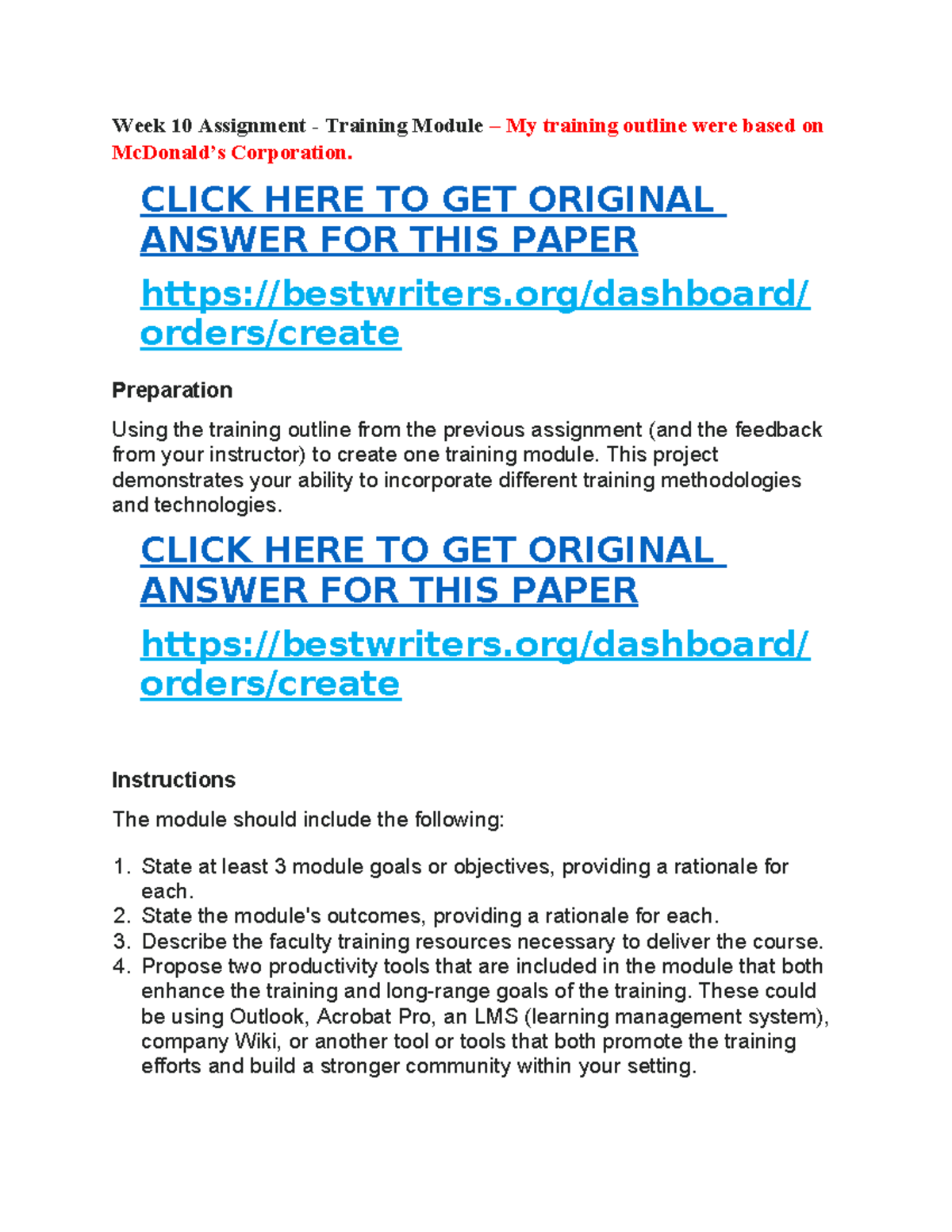 EDU 565Week10Assignment Training Module Question 12 04 2023 - Week 10 ...