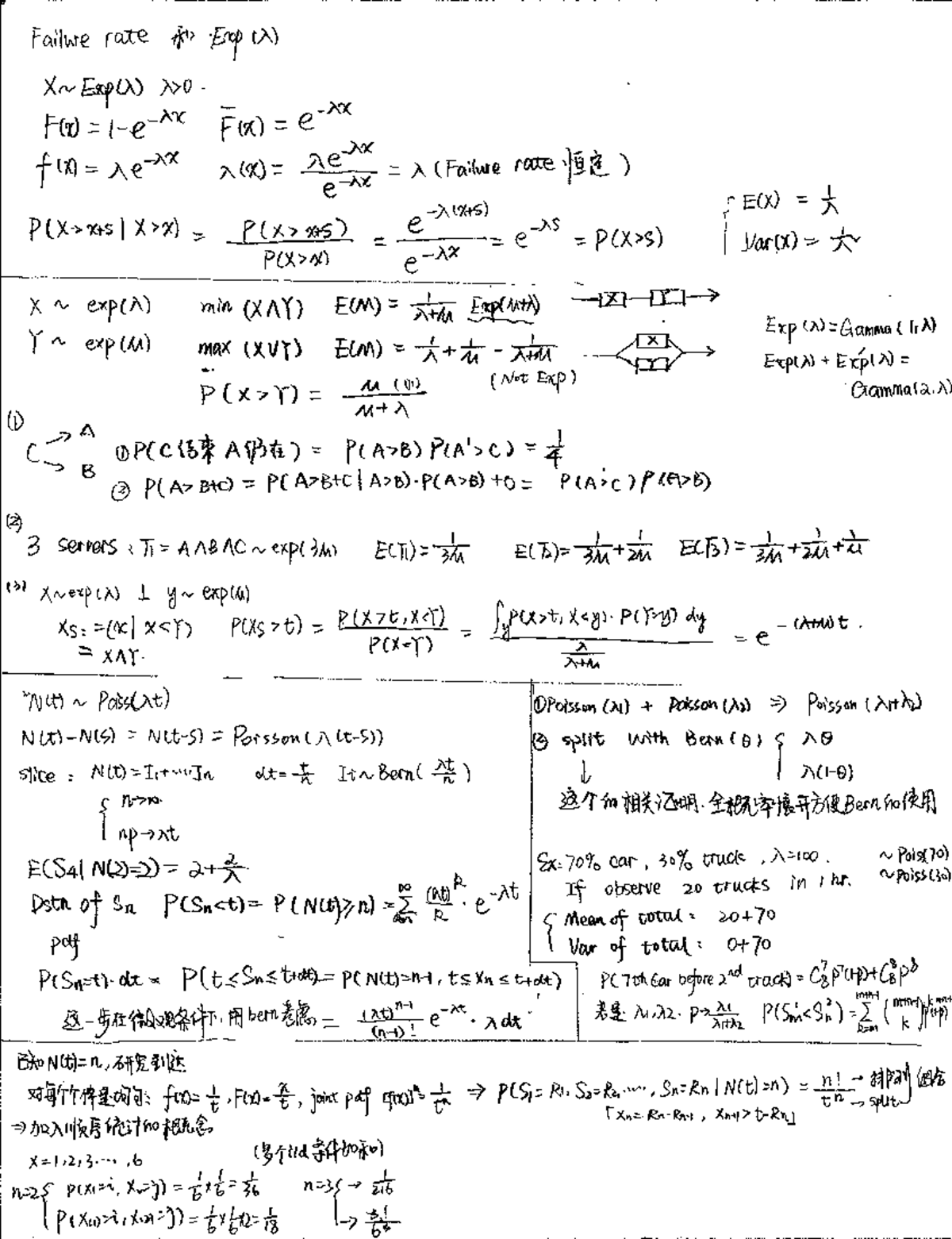 Stochastic Cheatsheet - E4106 - Studocu
