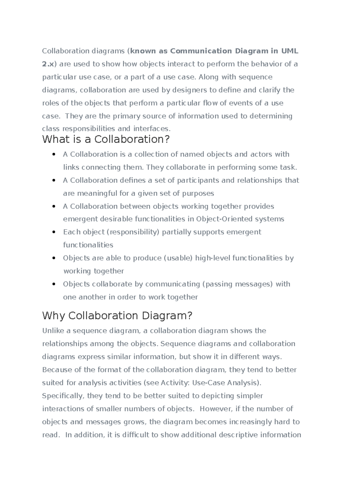 Collaboration diagrams - Along with sequence diagrams, collaboration ...