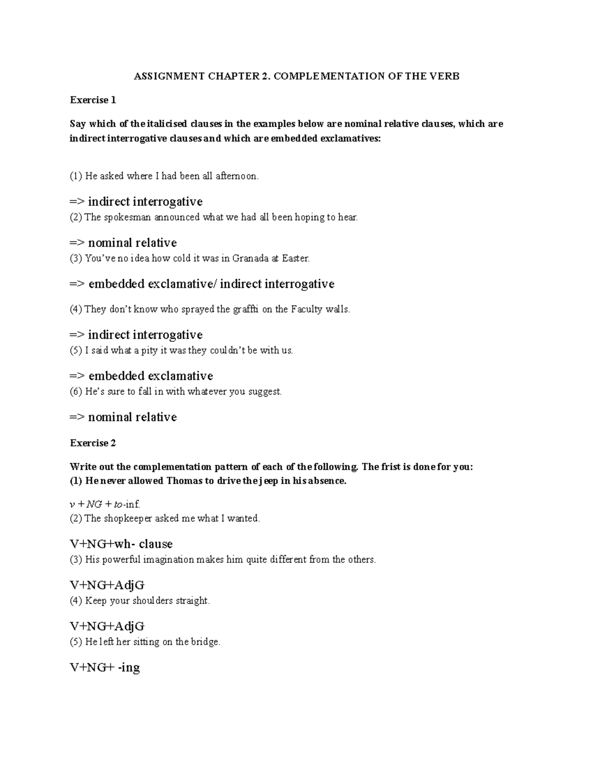 Assignment Chapter 2 Assignment ASSIGNMENT CHAPTER 2