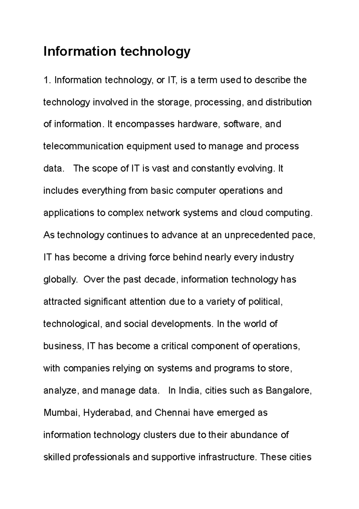 Information technology - Information technology Information technology ...