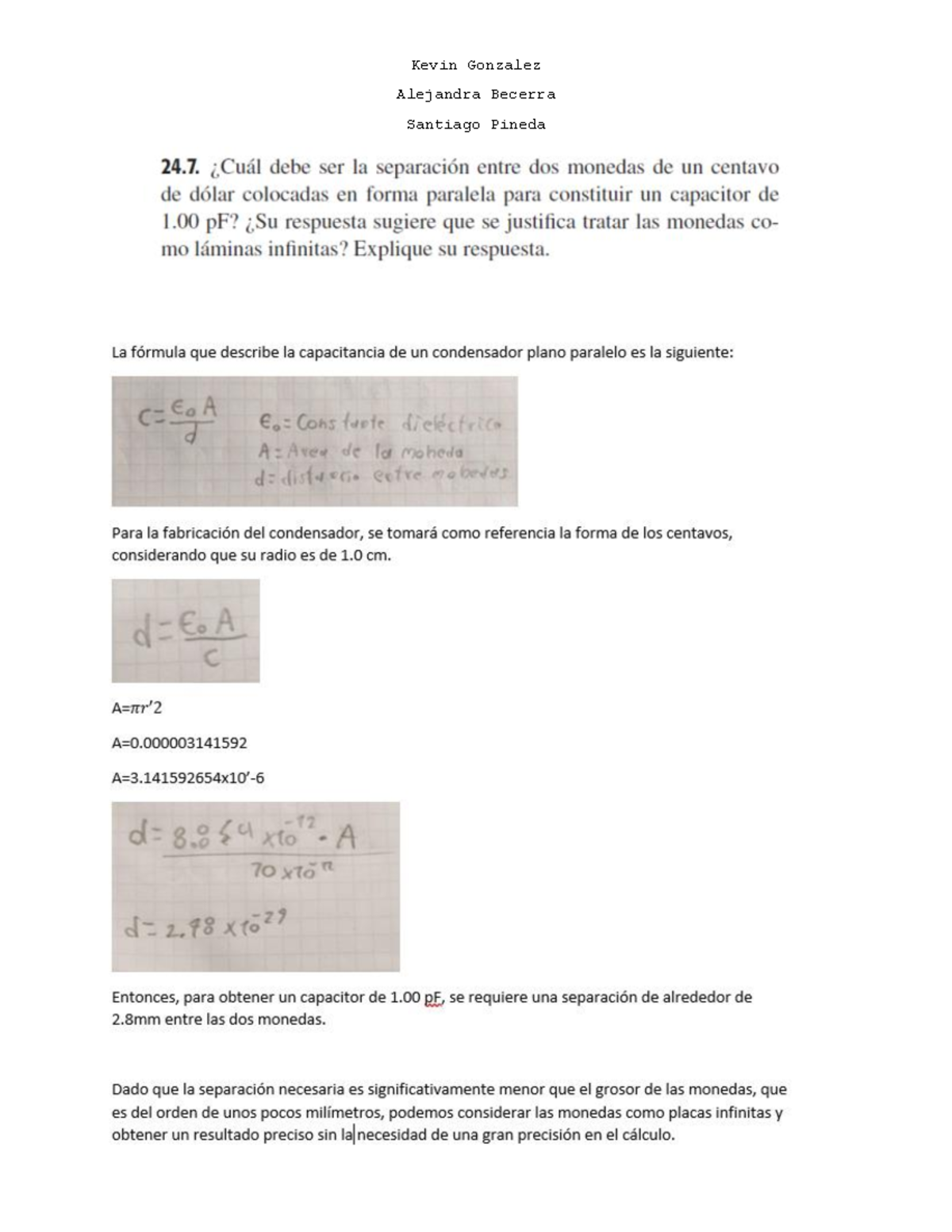 Taller Capacitancia - asdasdas asdasdas jewqe asdas lase si ayer ...