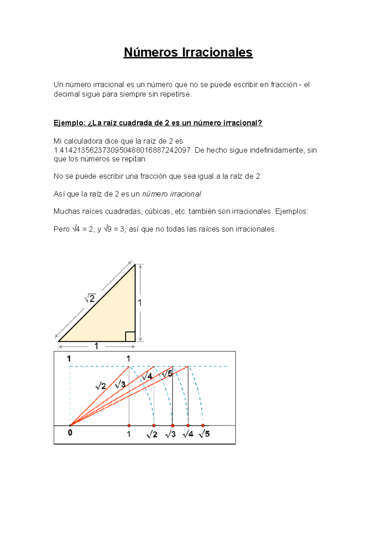 Numeros Irracionales - Números Irracionales Un número irracional es un ...