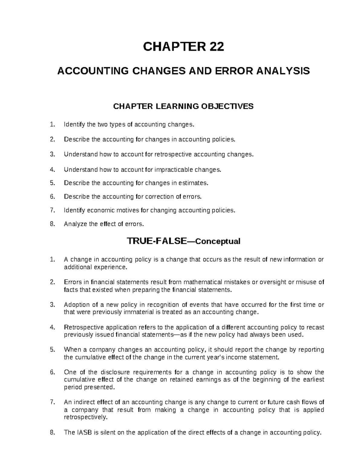 Ch22 - intermediate accounting 2nd edition - CHAPTER 22 ACCOUNTING ...