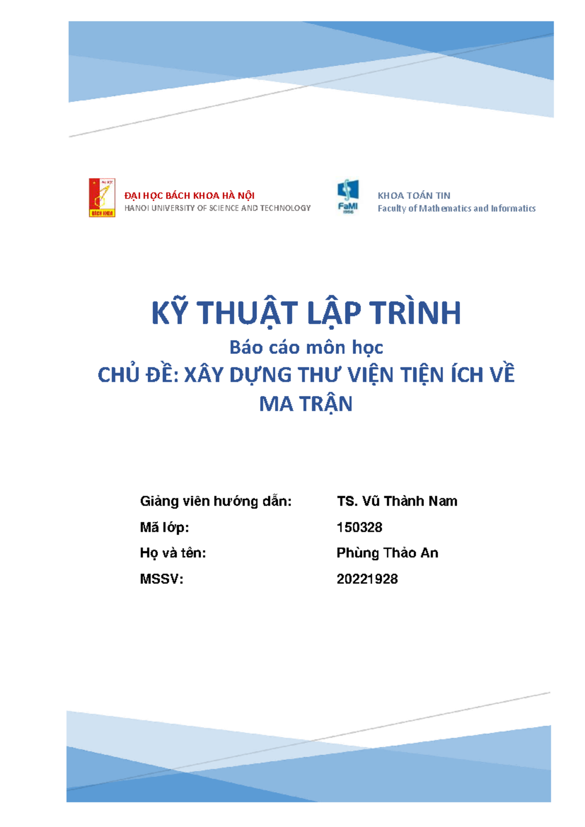 BC KTLT CK-đã nén - no cmt - KỸ THUẬT LẬP TRÌNH Báo cáo môn học CHỦ ĐỀ: XÂY DỰNG THƯ VIỆN TIỆN ...