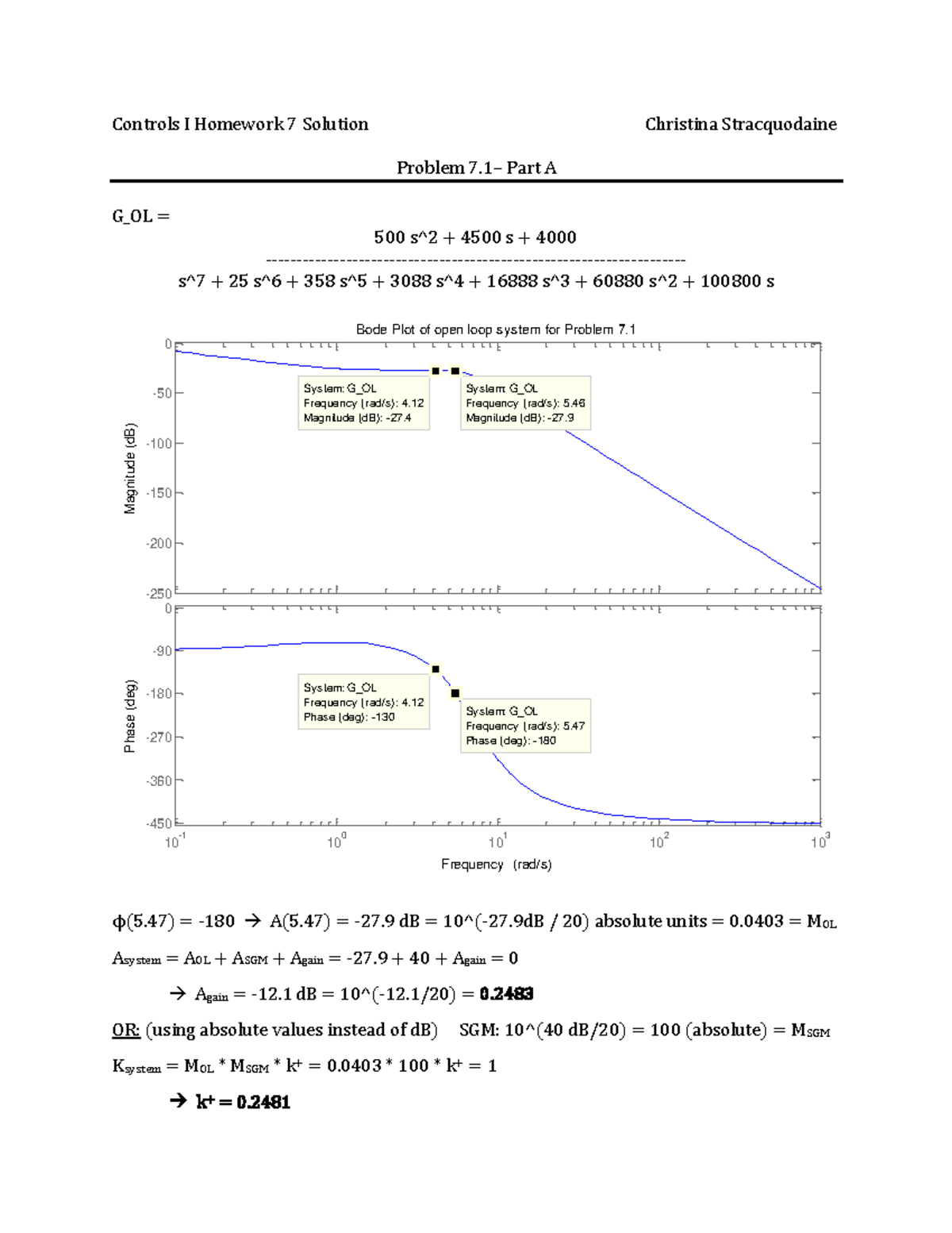 Controls I Homework 7 Solution - Controls I Homework 7 Solution ...