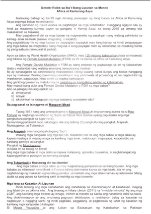 LAS-AP10-Q2 WK1 - LAS - Gawain sa Pagkatuto ARALING PANLIPUNAN 10 Ikalawang Markahan – Unang ...