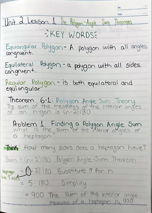 Polygon Angle Sum Packet - Name Geometry Polygons Sum of the interior ...