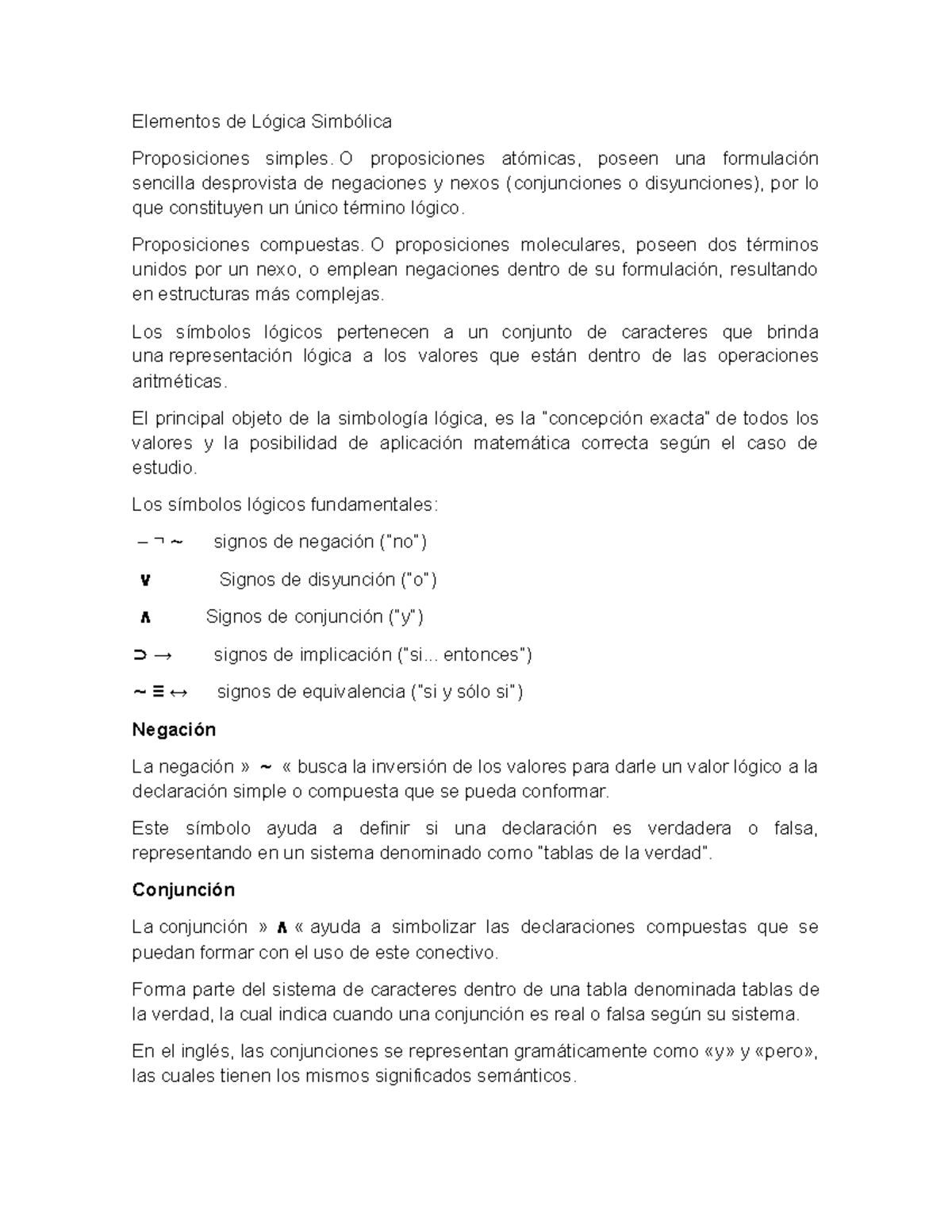 Elementos de lógica Simbolica - Elementos de Lógica Simbólica ...