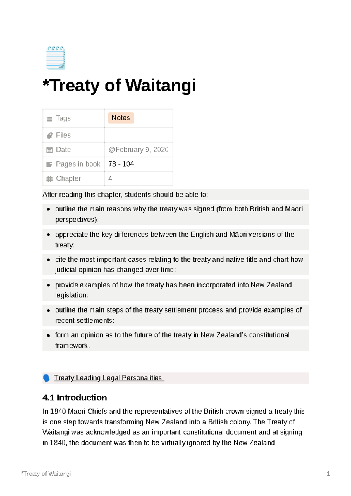 Treaty of Waitangi - 🗒 *Treaty of Waitangi Tags Notes Files Date Pages ...