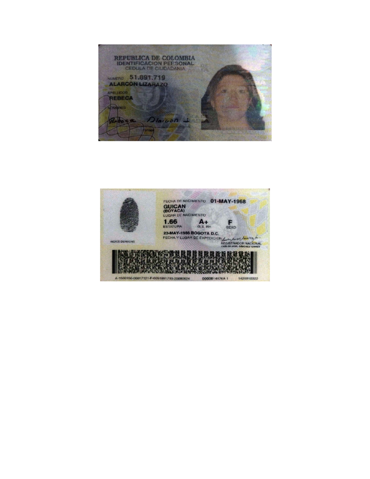 Cedula mami - gran libro - REPUBLICA DE COLOMBIA IDENTIFICACION PERSONAL CEDULA DE CIUDADANIA ...