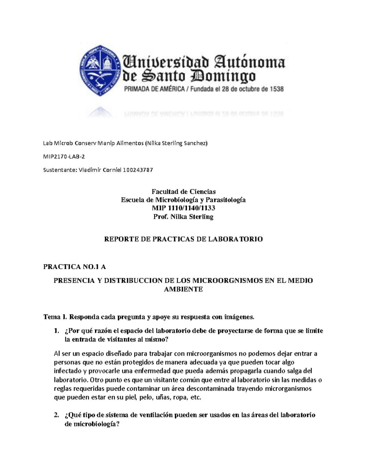 Reporte DE Practica NO. 1A MIP - 2170 - Lab Microb Conserv Manip ...