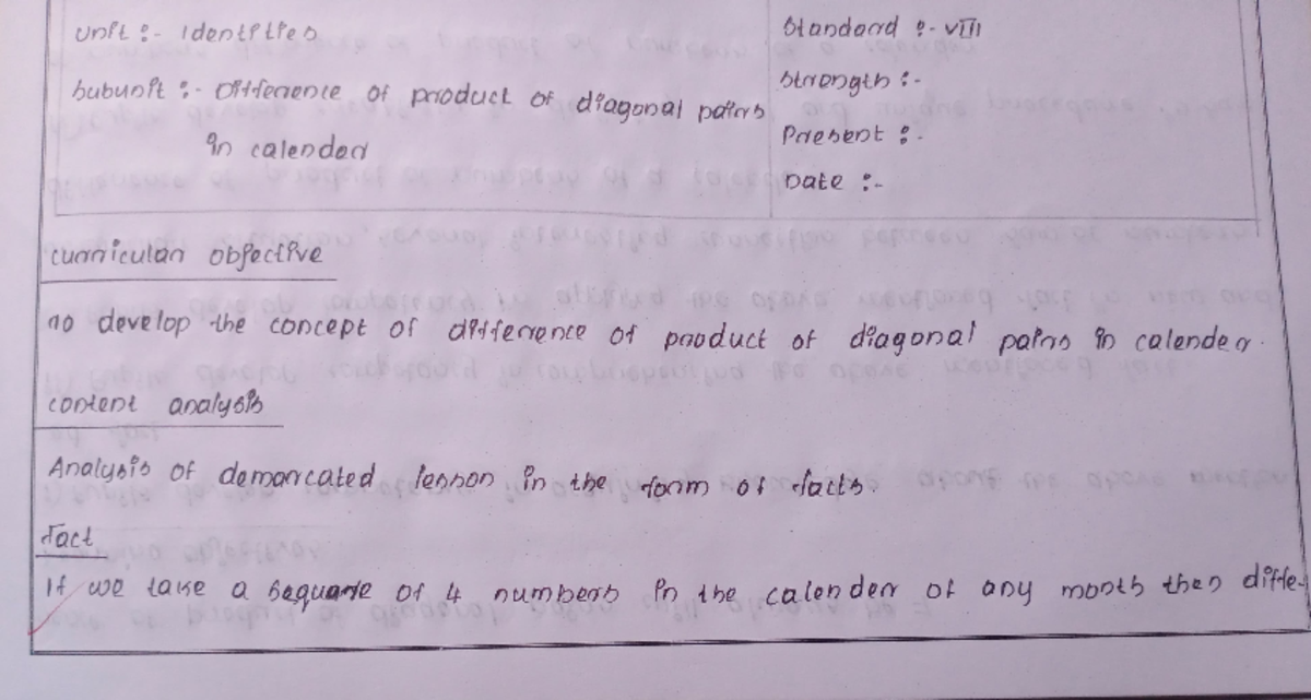 Lesson plan - BEd. Mathematics - Studocu