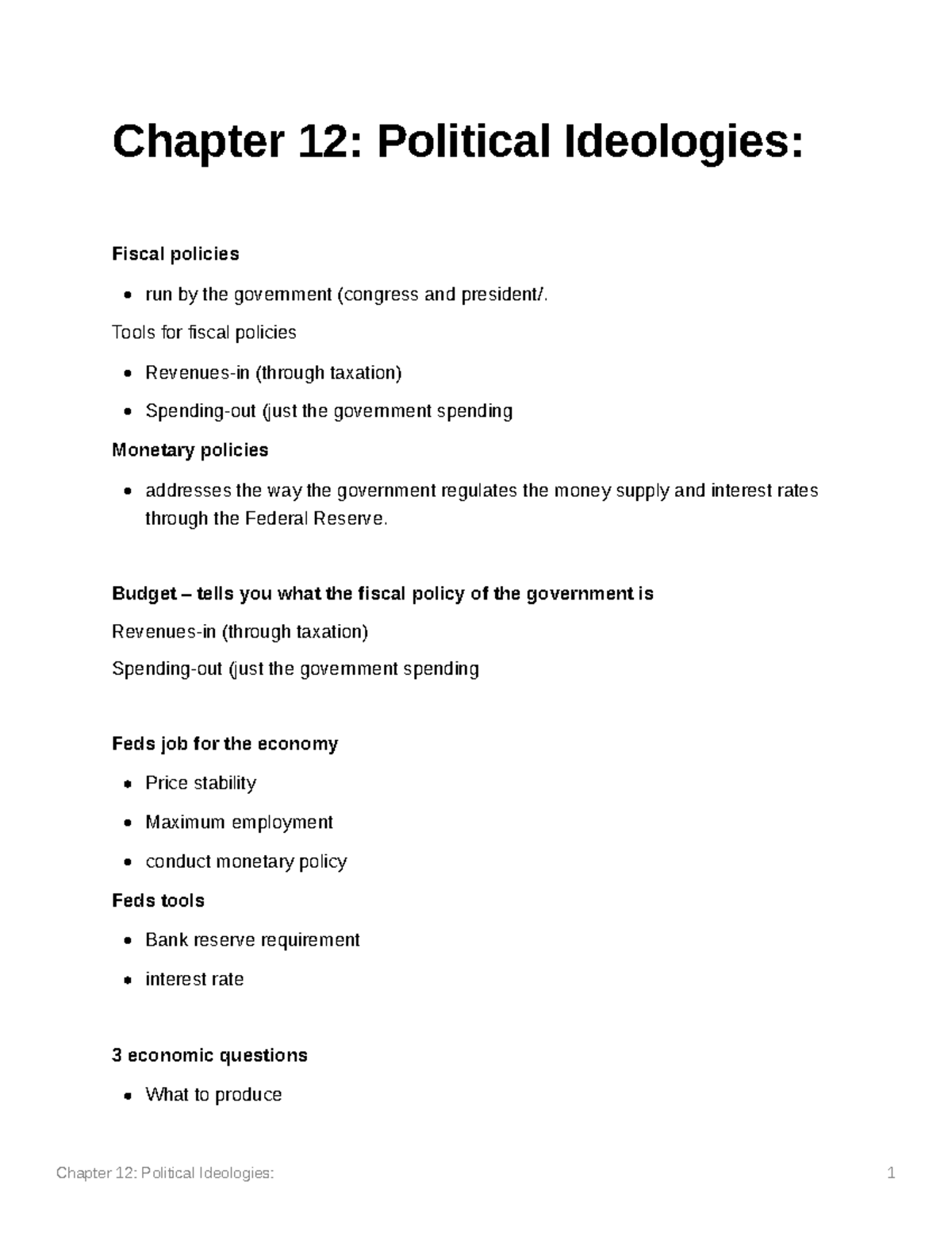 Chapter 12 Political Ideologies - Chapter 12: Political Ideologies: 1 ...