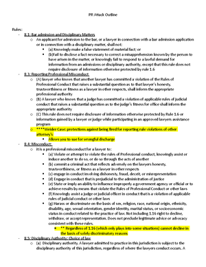 PR outline 2 - Table of Contents PROFESSIONAL RESPONSIBILITY Table of ...