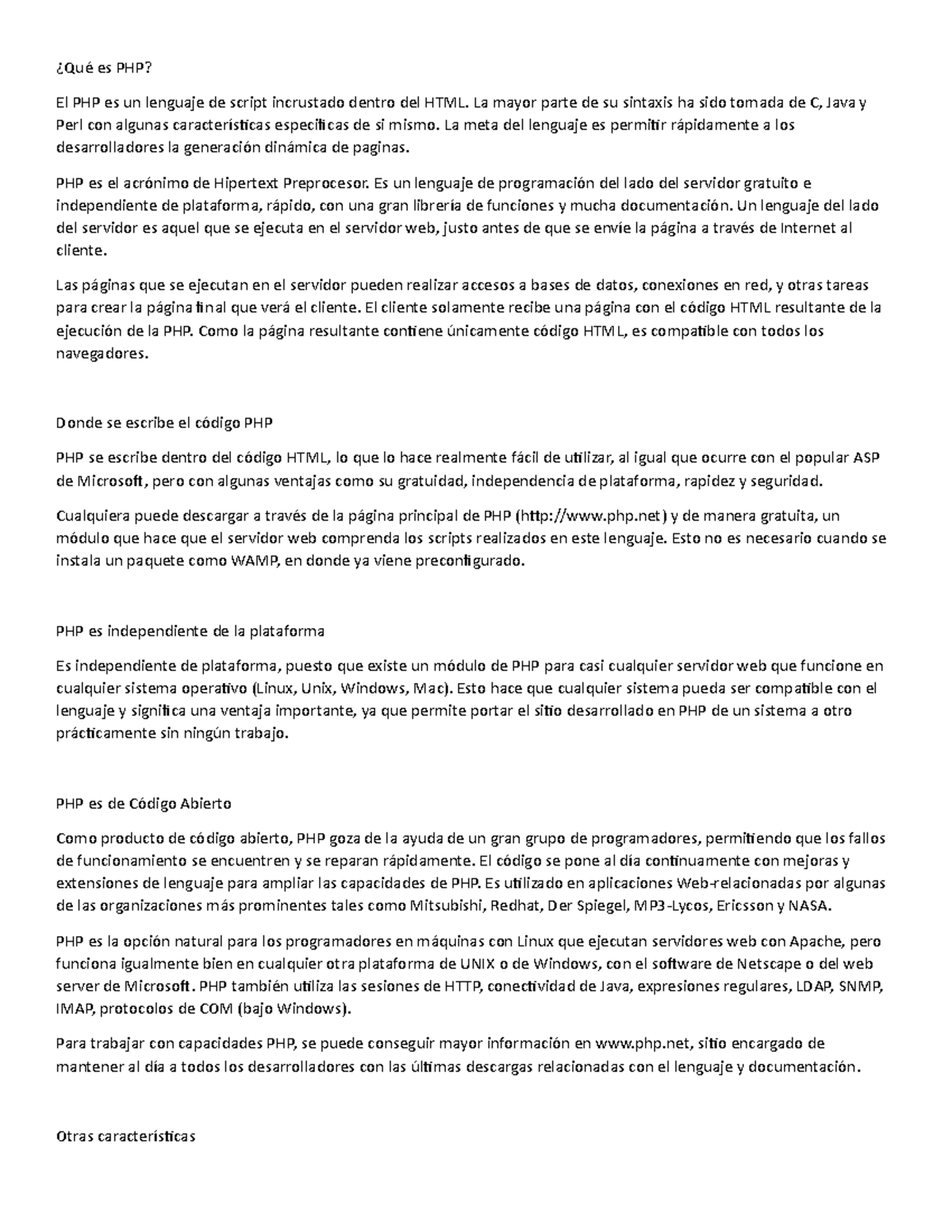 Qué es PHP - apuntes de clase de la catedra programacion 3 - ¿Qué es ...