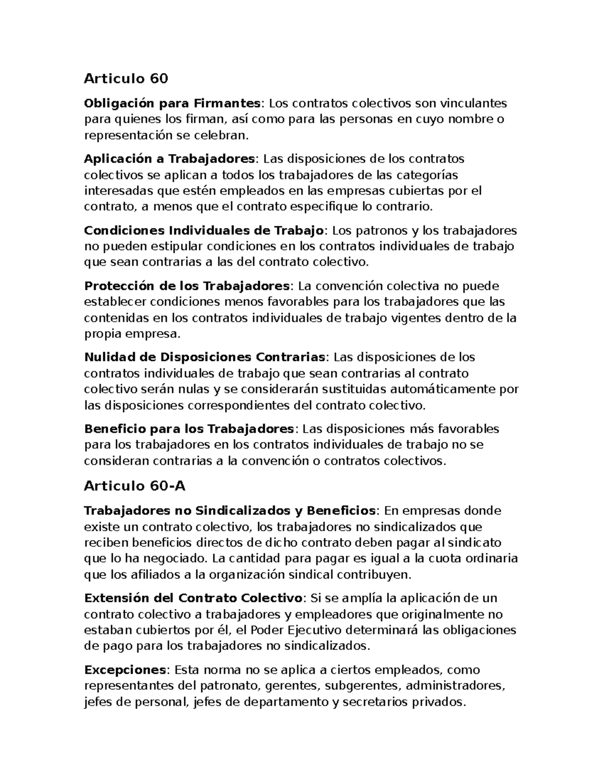 Articulo 60, 68 y 69 tarea para mañana - Articulo 60 Obligación para ...