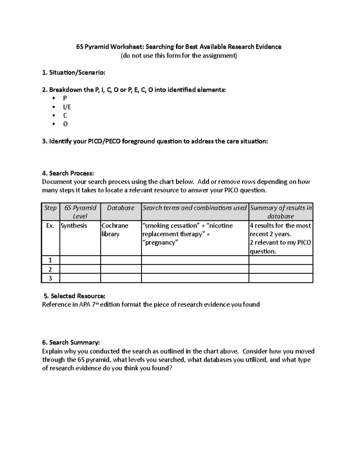 6S Pyramid Worksheet 2023 (not for assignment) - 6S Pyramid Worksheet ...