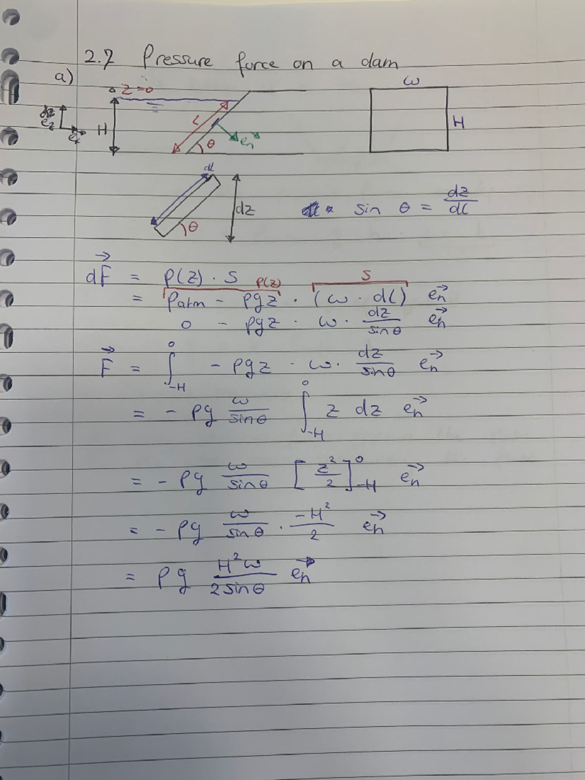 Fluid Mechanics - Exercise 2.7* - Studeersnel