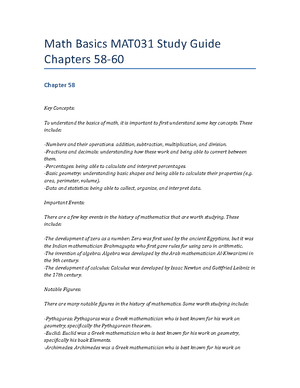 Math Basics MAT031 Study Guide Chapters 37-39 - Math Basics MAT031 ...