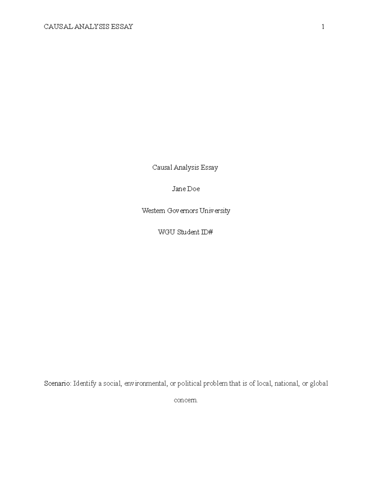 Causal Analysis Essay Example For English Composition I - Causal ...