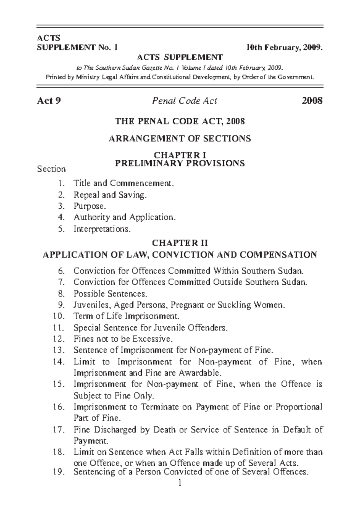 The Penal Code - A legislation on the criminal laws of the Northern ...